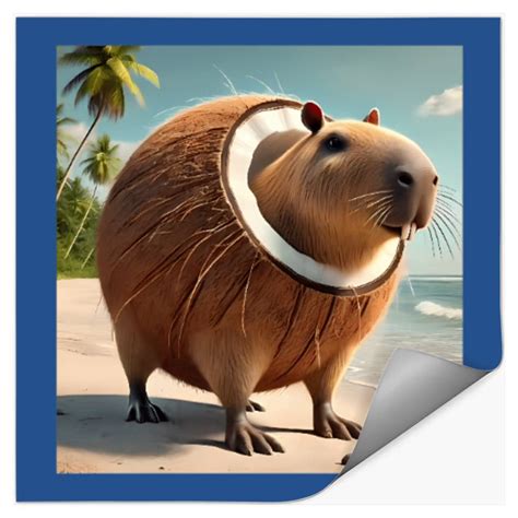 Italian Brainrot Capybara Capybarello Cocosini Stickers Square Sticker