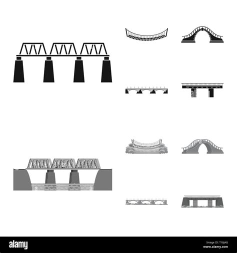 Isolated Object Of Connection And Design Symbol Set Of Connection And Side Stock Vector