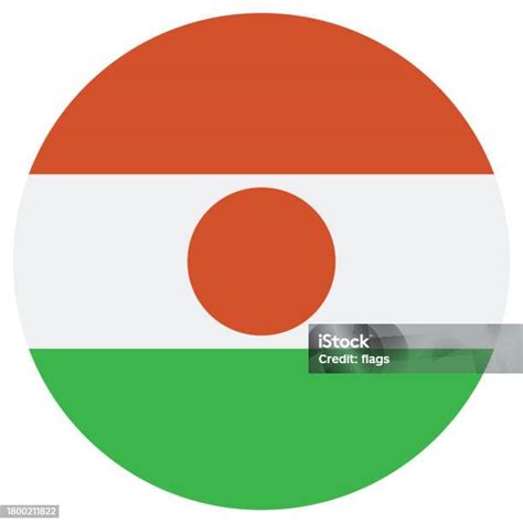 니제르의 국기입니다 플래그 아이콘입니다 표준 색상 원 아이콘 플래그입니다 컴퓨터 일러스트레이션 디지털 일러스트레이션 벡터