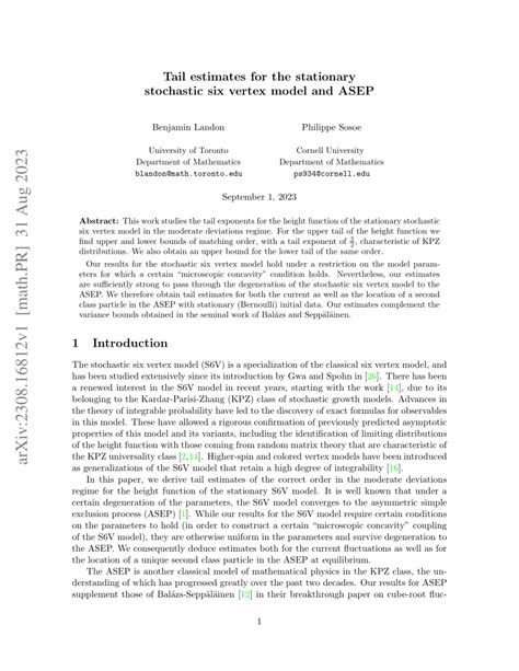 Pdf Tail Estimates For The Stationary Stochastic Six Vertex Model And