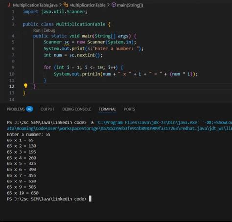 💻 Day 67 Multiplication Table Generator In Java 📋 🔍 What You Explored Built A Java Program
