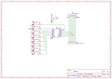 74hc595级联 嘉立创eda开源硬件平台 74hc595级联 嘉立创eda开源硬件平台