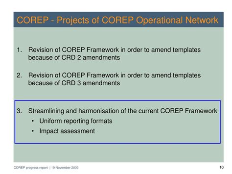 Ppt Harmonisation Of The European Reporting Framework Corep