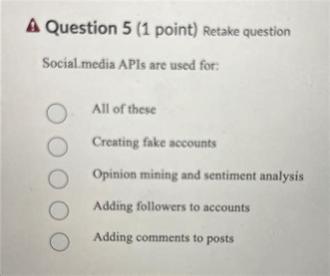 Solved A Question Point Retake Questionsocial Media Chegg Com
