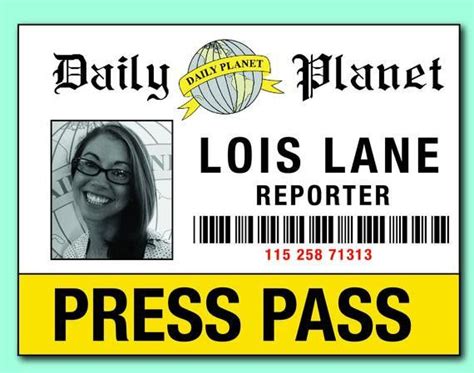 20 Daily Planet Press Pass Template Simple Template Design