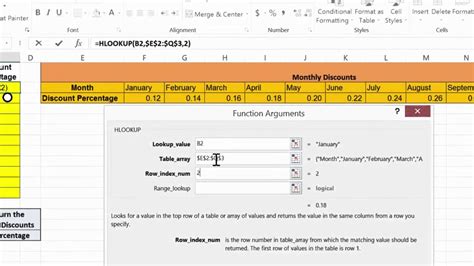 Excel 2013 Horizontal Lookup Function YouTube