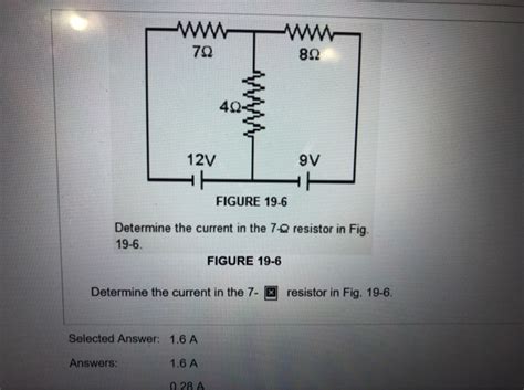 Solved 7Ω 8Ω 4Ω 12V 9V FIGURE 19 6 Determine the current in Chegg com