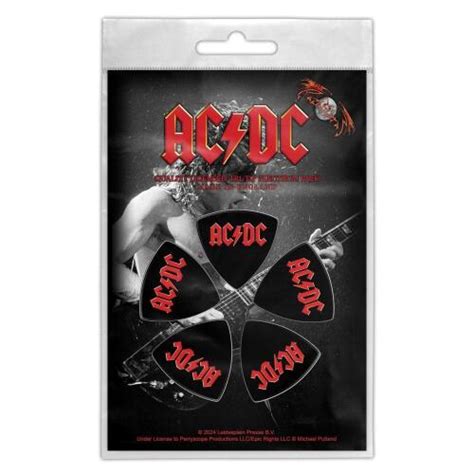 Acdc Logo Tri Tip Plektrum Set Metal Shirts And Anderes Merch Von