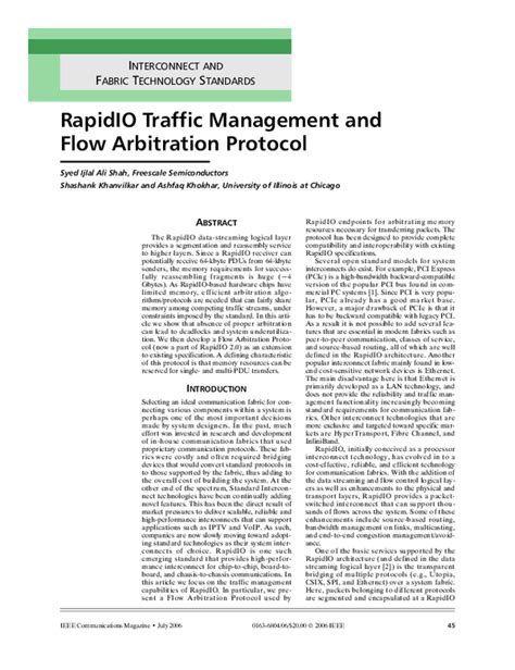 pdf rapidio traffic management and flow arbitration protocol