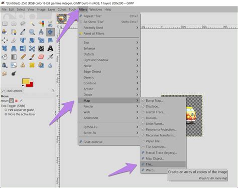 how to tile an image in gimp