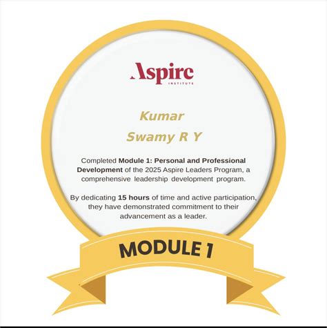 completed module 1 of the leadership program organised by aspire team