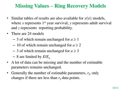 Ppt Parameter Redundancy In Mark Recapture And Ring Recovery Models With Missing Data