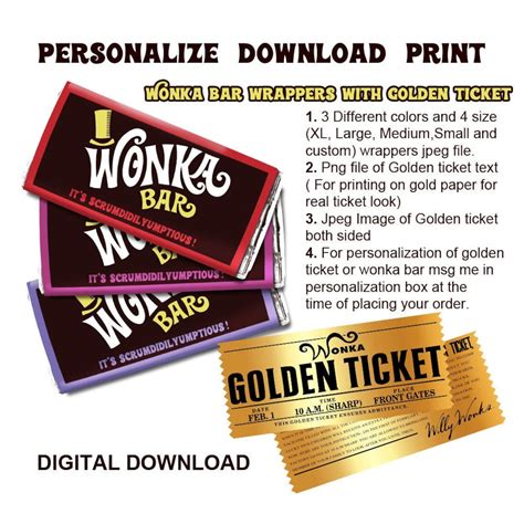 Wonka Bar Template