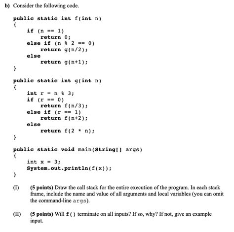 Solved B Consider The Following Code Public Static Int Chegg