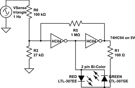transistors a simple circuit to toggle between leds based upon input