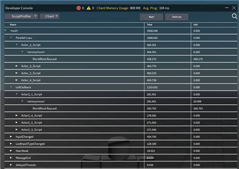 Script Profiler Doesnt Properly Acknowledge Connectparallel Engine Bugs Developer Forum