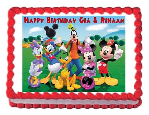 Mickey Mouse Clubhouse Edible Cake Topper Sugar 1 4 Sheet Cake