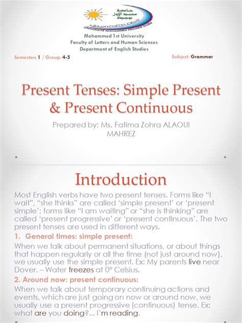 Present Tenses Pdf Grammatical Tense Syntax