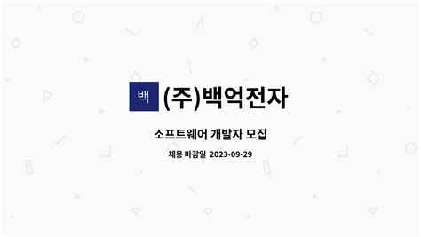 주 백억전자 소프트웨어 개발자 모집 더팀스
