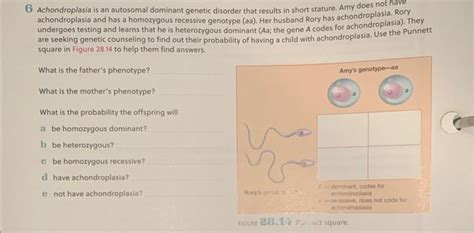 Solved 6 Achondroplasia Is An Autosomal Dominant Genetic