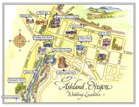 Sally Sanders Calligraphy And Design Map Of Ashland Oregon