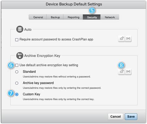 encryption key options for backup archives crashplan help center