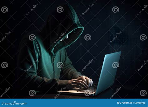 A Hacker Sitting In Front Of Multiple Computer Screens Ai Royalty Free Stock Image