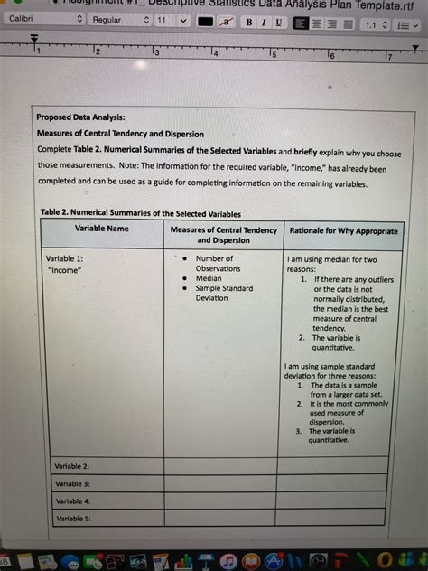 assignment 1 descriptive statistics data analysis