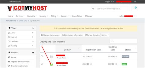 Enable And Disable Domain Auto Renewal Service In The Client Area 1
