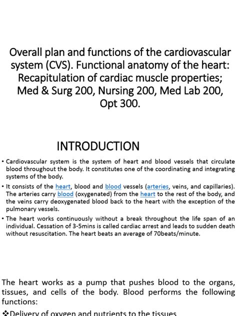 Cardiovascular System Lecture Part 1 Pdf Heart Valve Diastole