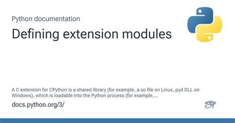 Defining Extension Modules — Python 3140rc1 Documentation