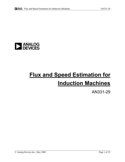 Flux And Speed Estimation For Induction Machines A