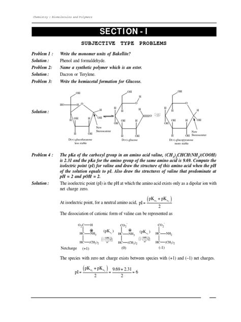 biomolecules and polymers 02 solved problems pdf glucose