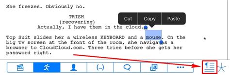 In The Final Draft Mobile App For IPad How Do I Toggle Case UPPER To Lower Lower To UPPER