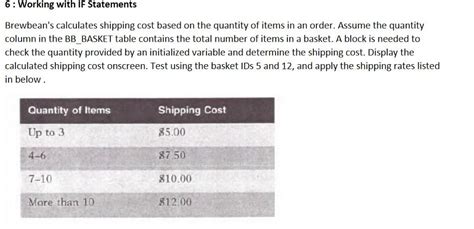 Working With IF Statements Brewbean S Calculates Chegg