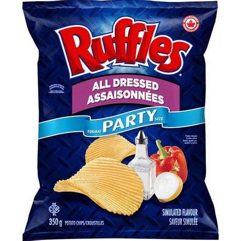 Pepsico Ruffles All Dressed Party Size Potato Chips 350g Sweet And Savory Snack