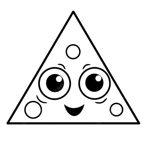 Cute Looking Triangle With Eyes Outline Sketch Drawing Vector Wing