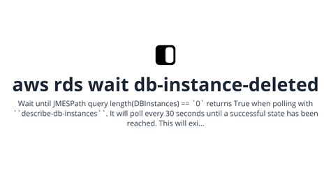 Aws Rds Wait Db Instance Deleted Fig