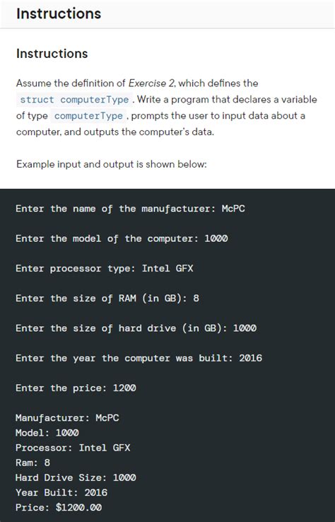 Solved Below I Have Shown The Instructions For The C Chegg