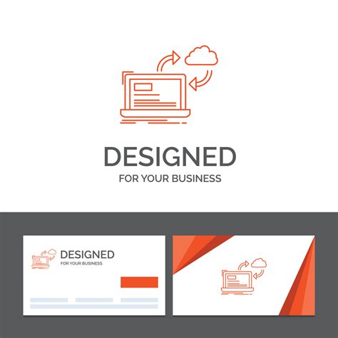 Business Logo Template For Sync Processing Data Dashboard Arrows Orange Visiting Cards With