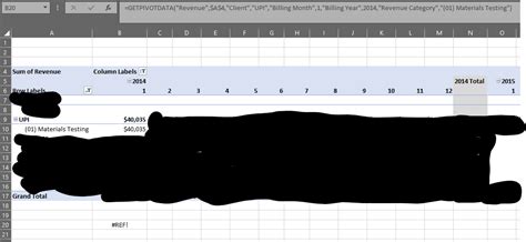 Getting Ref Error When Linking To Pivot Table Rexcel