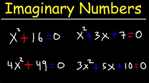 Solving Quadratic Equations With Imaginary Numbers Youtube