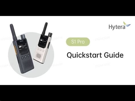 Hytera S1 Pro Quickstart Guide Video - YouTube