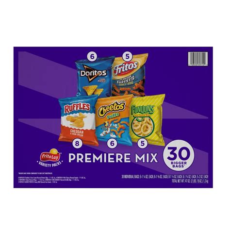 Frito Lay Variety Pack Of Snacks And Chips Premiere Mix 30 Ct