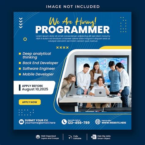 Premium Psd Programmer Job Vacancy Social Media Post Template