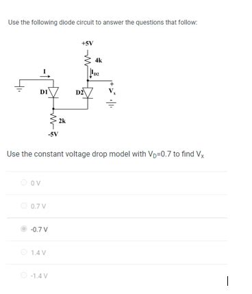Solved Use The Following Diode Circuit To Answer The Chegg