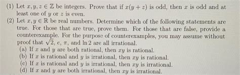 Solved 1 Let X Y Z Z Be Integers Prove That If X Y X Chegg Com