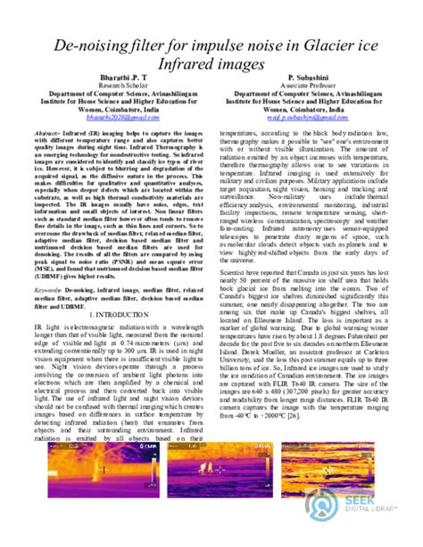 Pdf ‘de Noising Filter For Impulse Noise In Glacier Ice Infrared Images