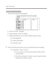 CISC Unit Docx CISC Unit MODULAR PROGRAMMING How Python Organized Code Together