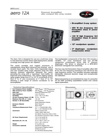Tehnična specifikacija DAS Audio Aero A ANG Manualzz